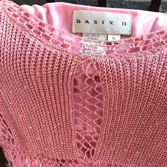 Basix ll | Dresses | Pretty In Pink Lacey Look Fully Lined Classic Wear ...